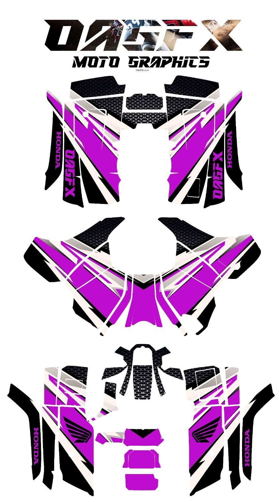 2014-2020 Honda TRX 420 Rancher Graphics Kit - Pro Ed D33-4 Purple – OAGFX