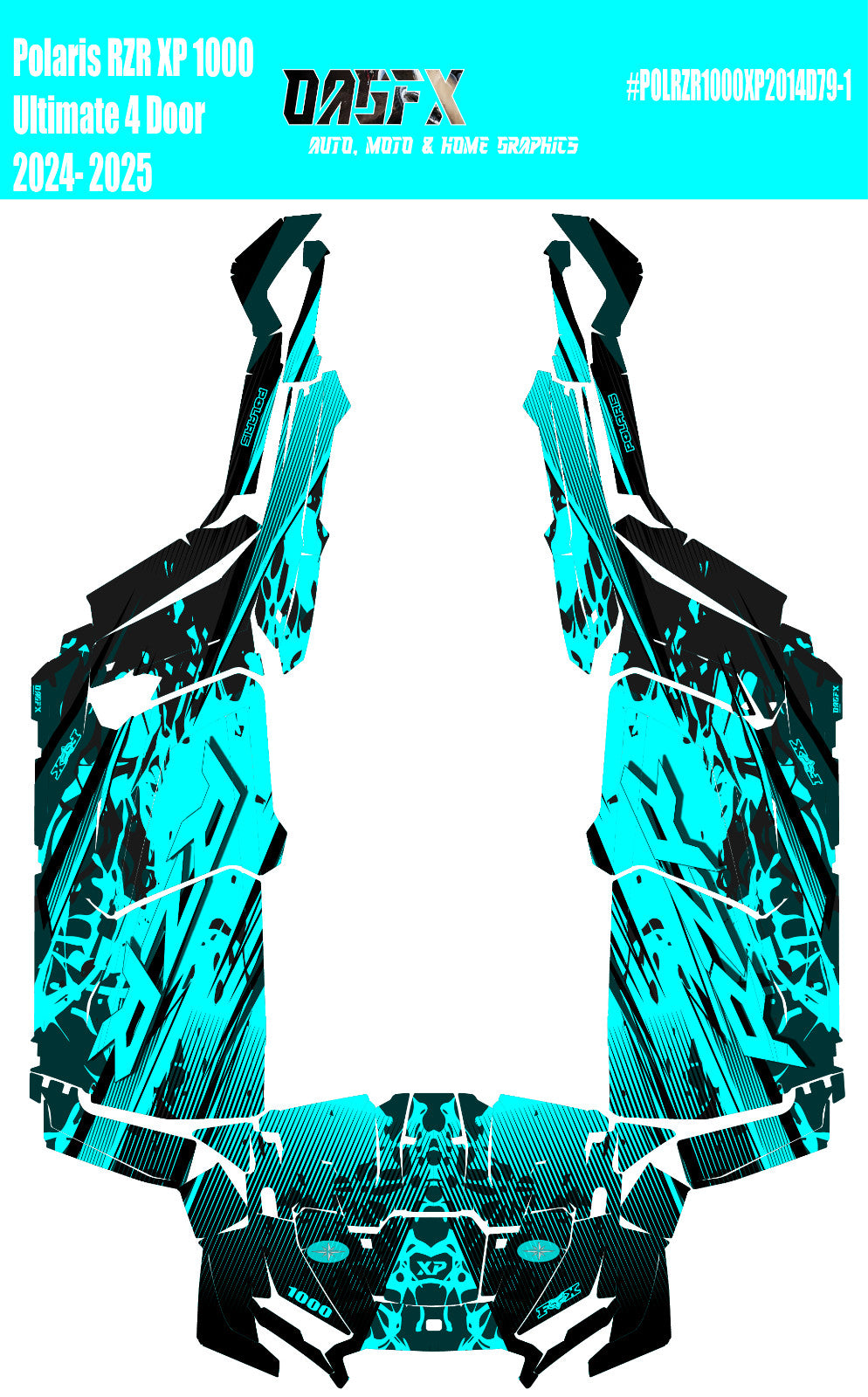 2024 - 2025 Polaris RZR XP 1000 4 Door Graphics Kit D79-1 OAGFX Racing
