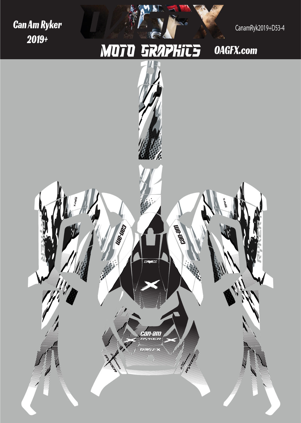 2019 - 2025 Can Am Ryker Graphics Kit Pro Edition D53-4 Wild OAGFX Rac