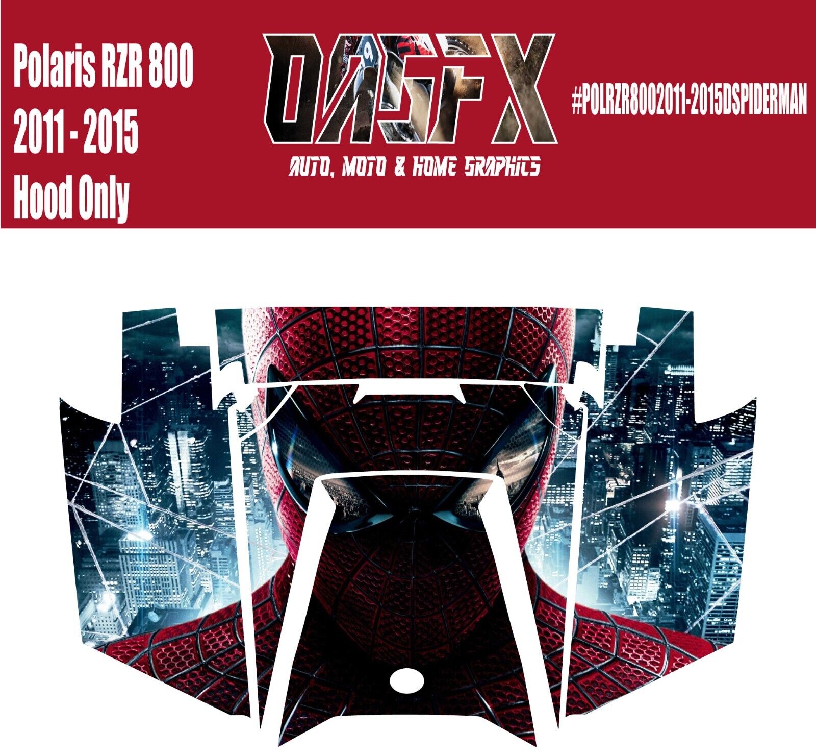 2011 - 2015 Polaris RZR 800 UTV Hood Graphic Decal Spiderman – OAGFX