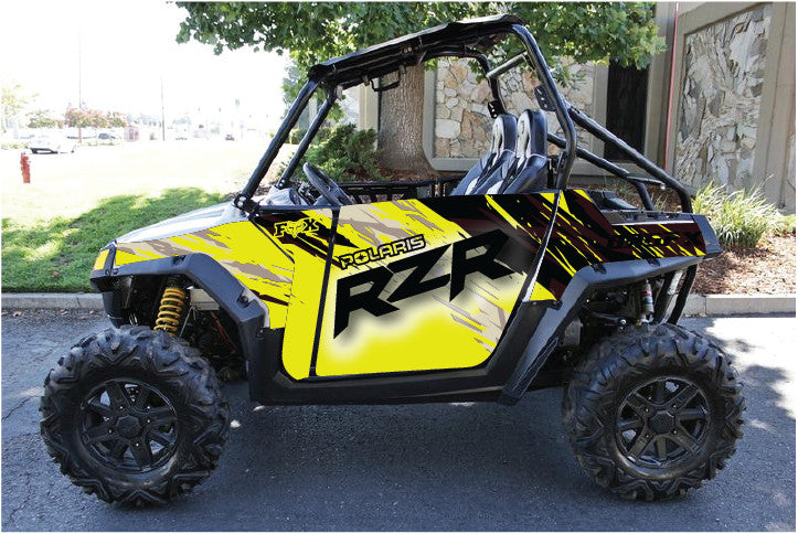 2007 - 2010 Polaris RZR 800 Graphics Kit D48-3 Yellow – OAGFX