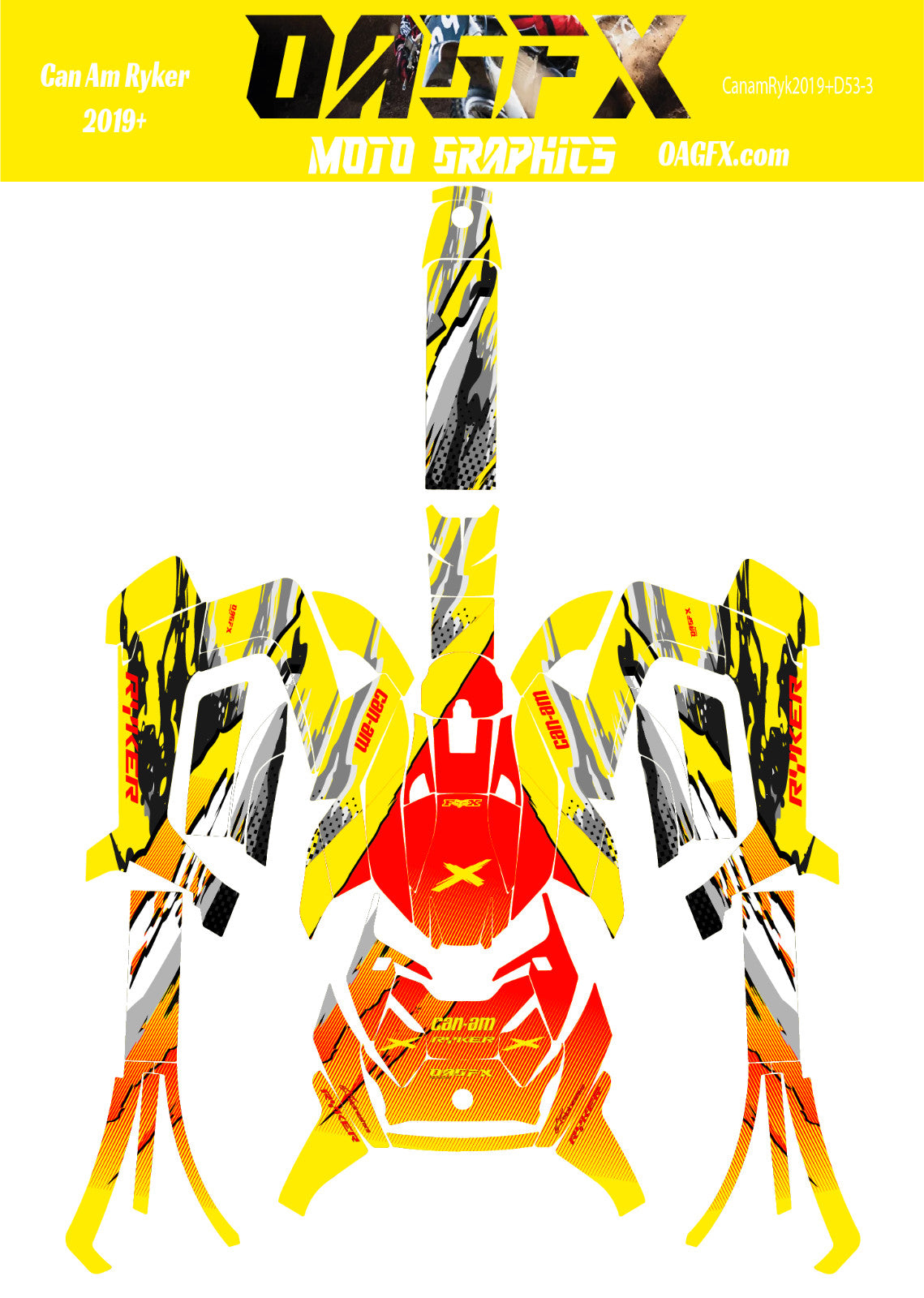 2019 - 2025 Can Am Ryker Graphics Kit Pro Edition D53-3 Wild OAGFX Rac