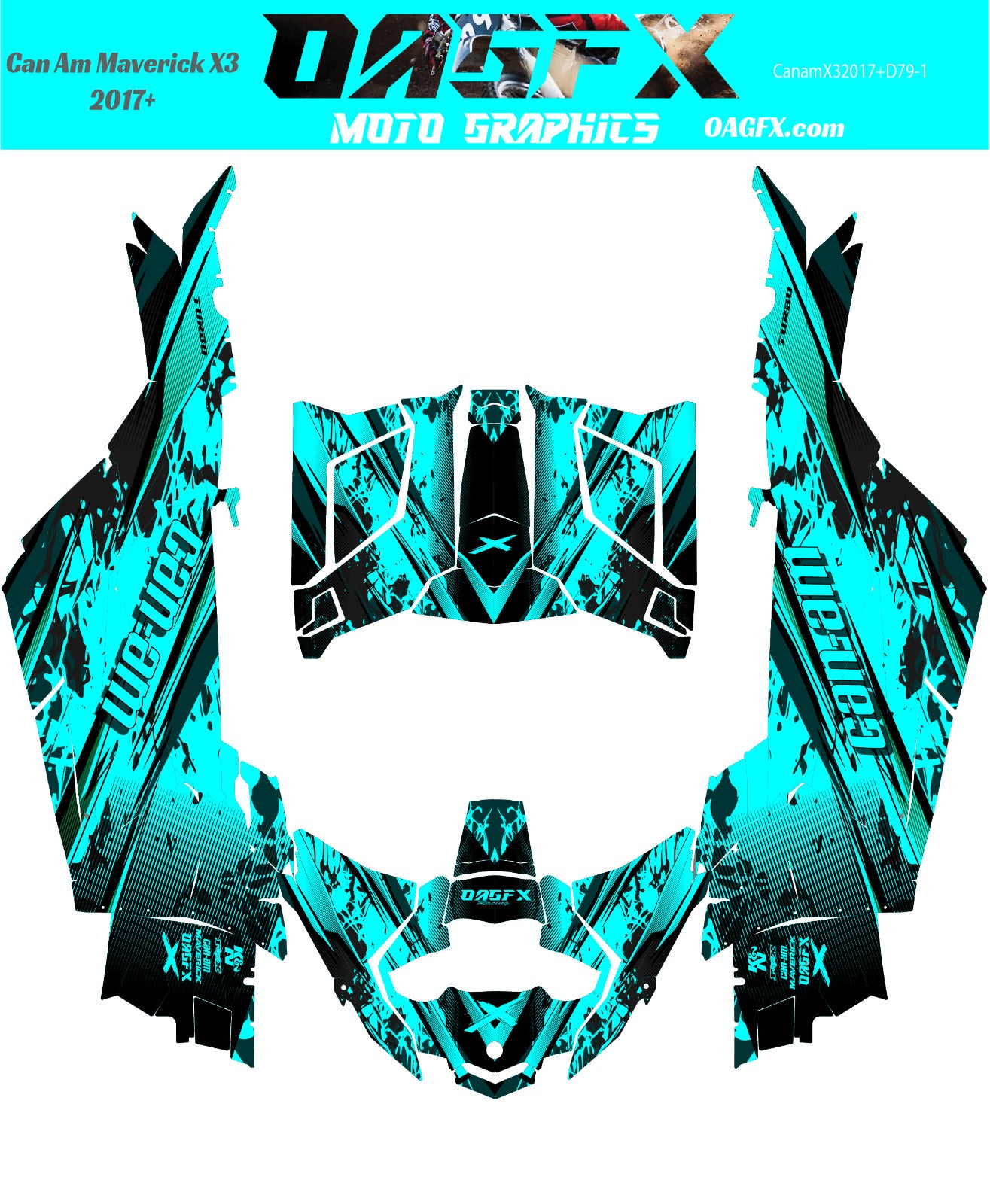 2017 - 2024 Can Am X3 Maverick Graphics Kit Pro Edition D79-1 – OAGFX