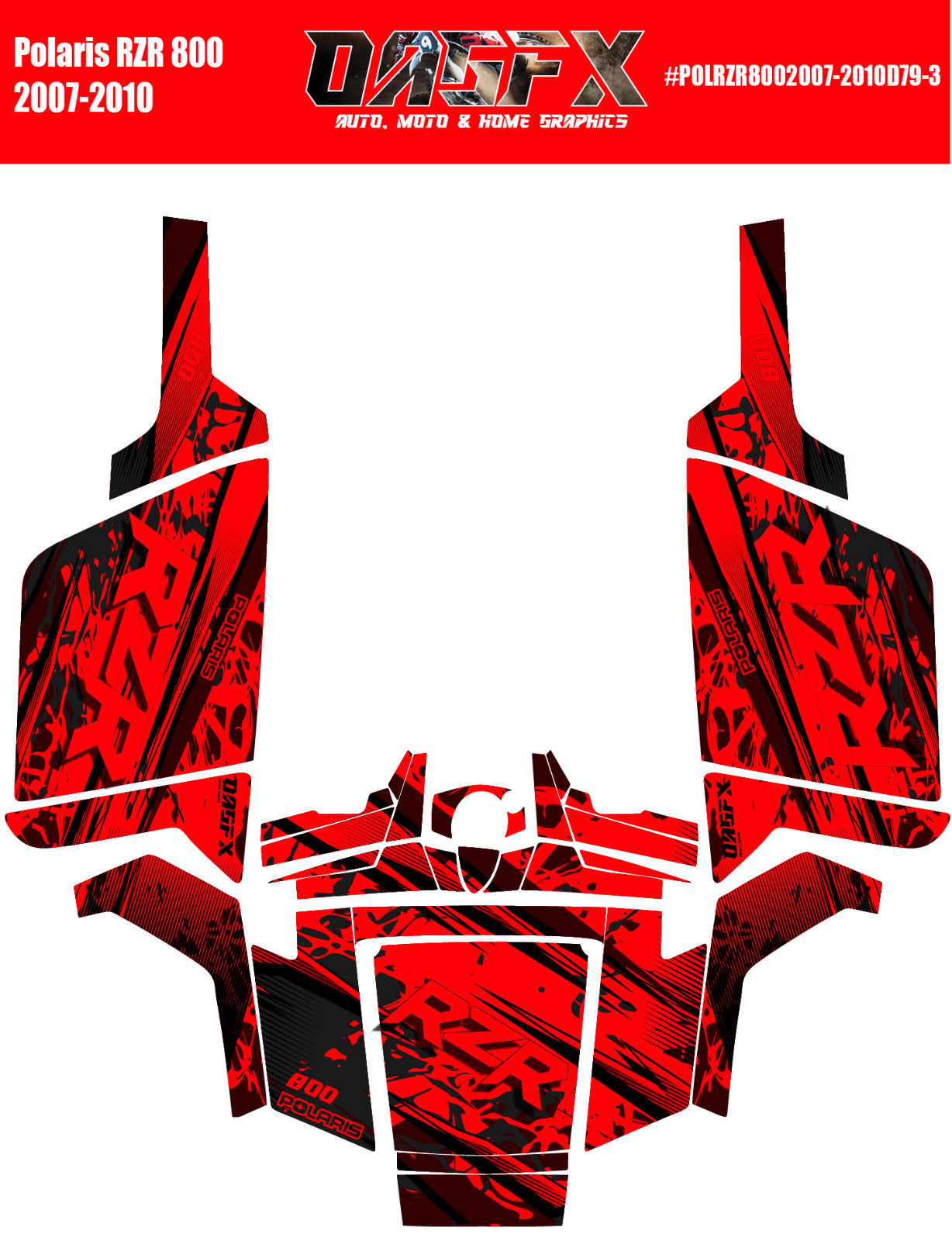 2007 - 2010 Polaris RZR 800 Graphics Kit D79-3 – OAGFX