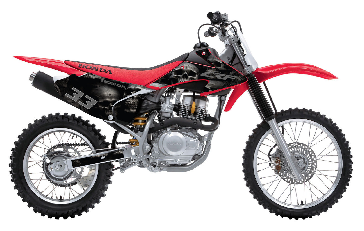2008-2014 Honda CRF 150F 230F Graphics Kit - Pro Ed DSK-1 Stealth Skul ...