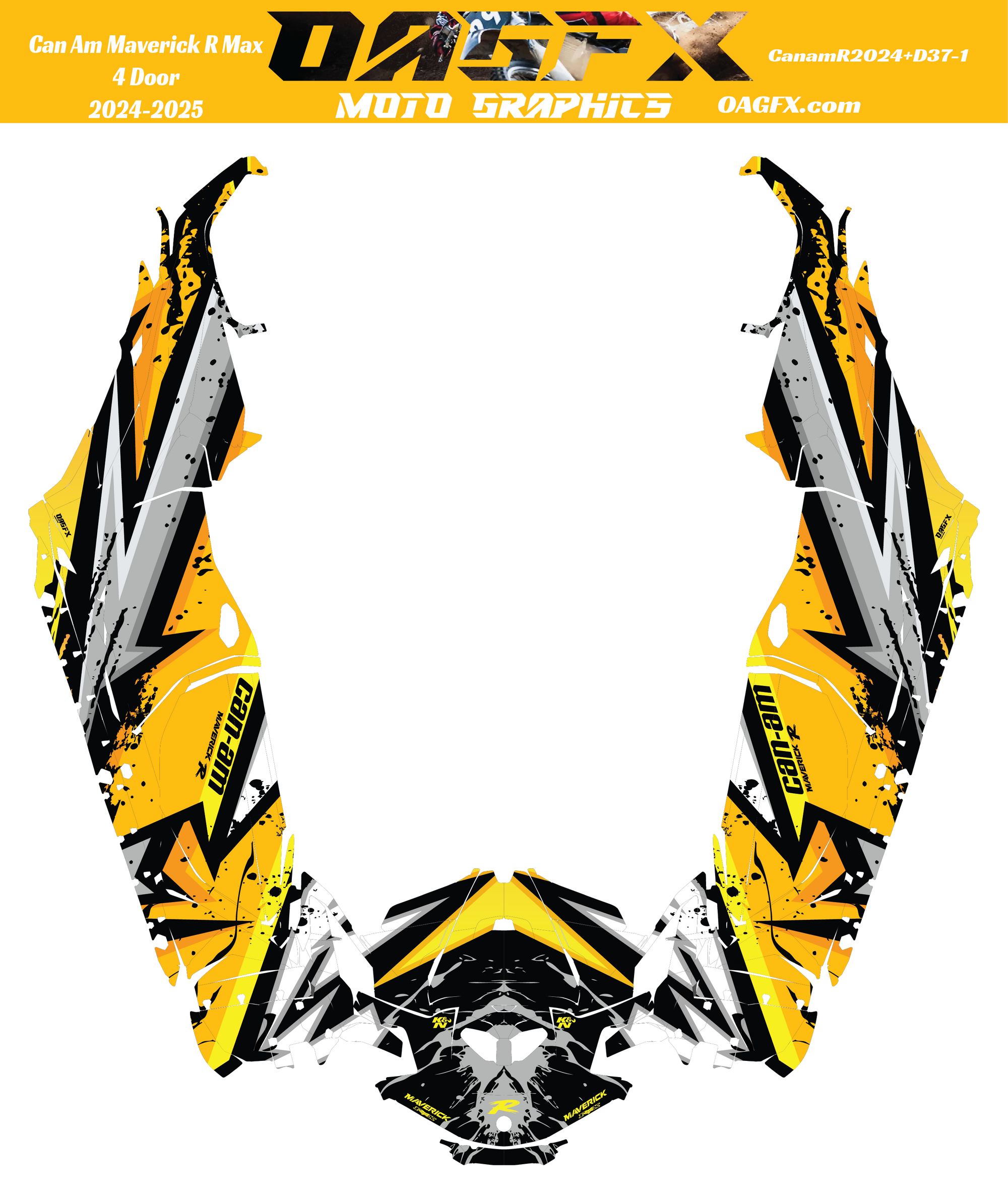2025 Can Am Maverick R Max 4 Door Graphics Kit D37-1 OAGFX Racing