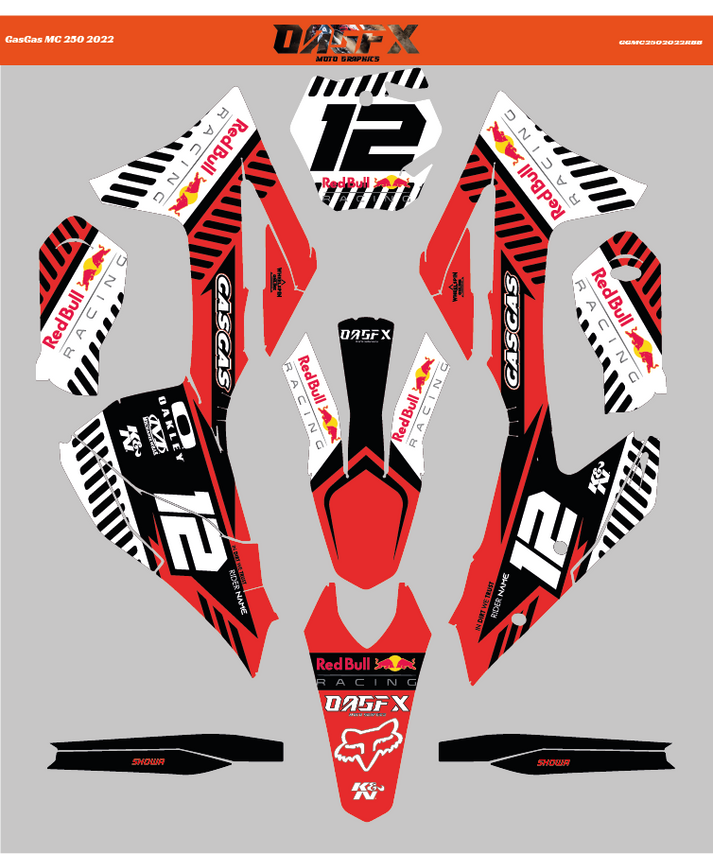 Graphics Kit for 2021-2023 Gas Gas MC125, MC250, MC450 & EX300 – OAGFX