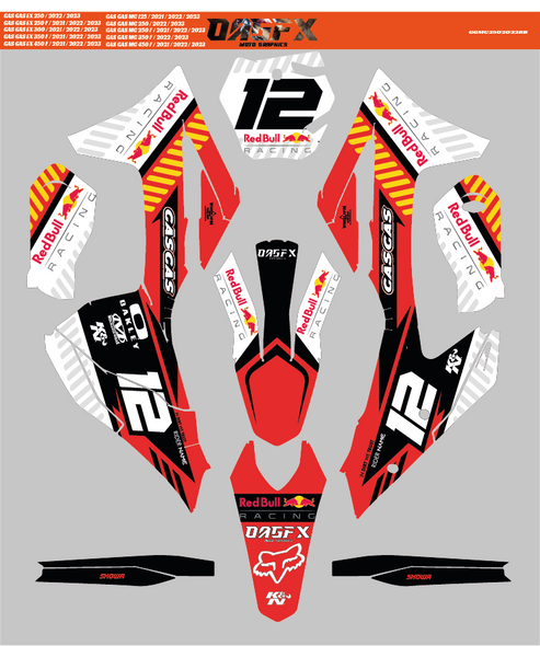 Graphics Kit for 2021-2023 Gas Gas MC125, MC250, MC450 & EX300 – OAGFX
